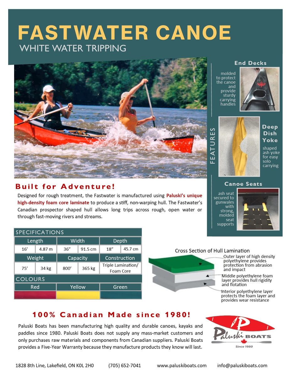 16' Fastwater Canoe | Tough. Durable | Paluski Boats made in Canada ...